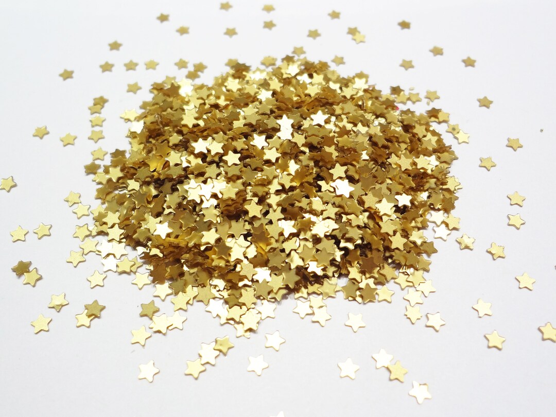 Matte Satin Gold Stars Shape Glitter 3mm Stars Tiny Star Glitter - Etsy