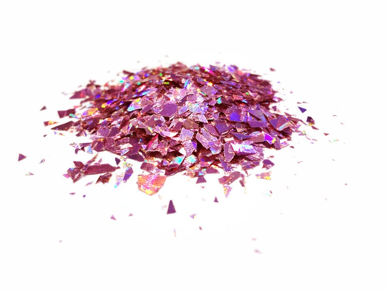 Holographic Fuchsia Pink Flakes Mylar Flakes Cellophane - Etsy