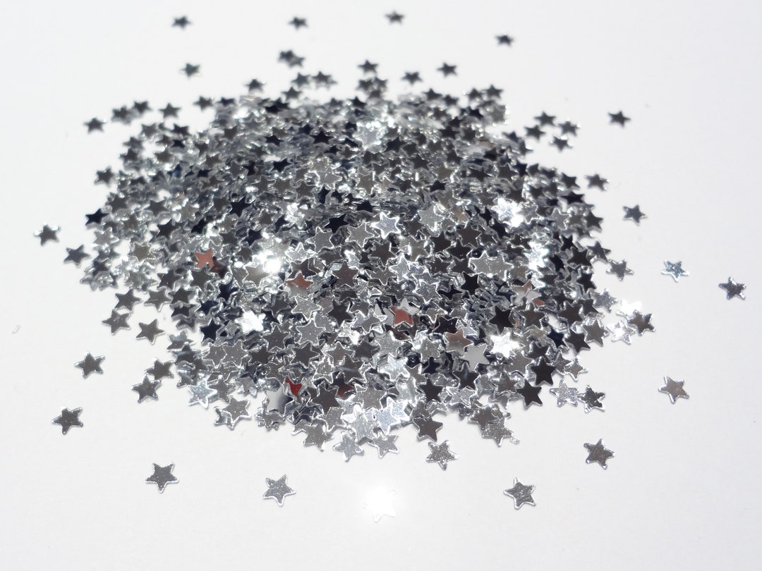 Metallic Silver Star Shape Glitter 3mm Stars, Tiny Star Glitter - Etsy