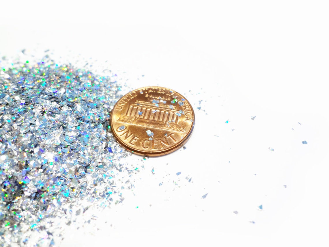 Holographic Silver Glitter Shards Tiny Glitter Flakes Rough - Etsy