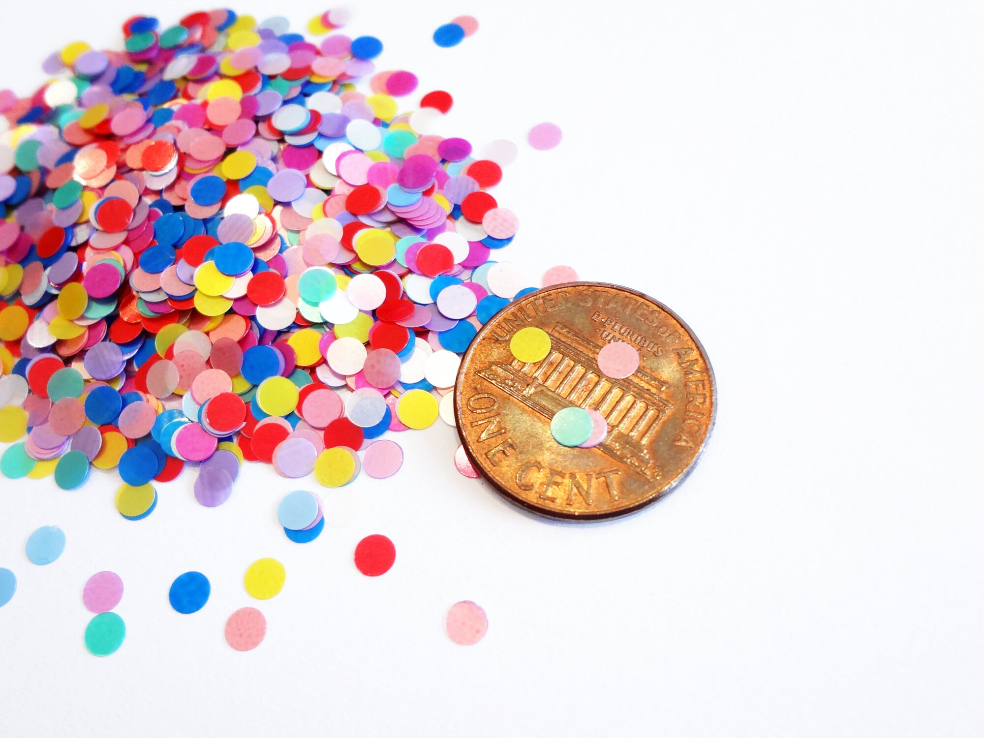 Rainbow Multicolor Translucent Circle Dots Shape Glitter 3mm Matte ...