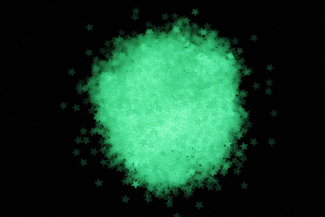 Glow in the Dark Star Glitter 3mm Translucent Star Shape Glitter - Etsy