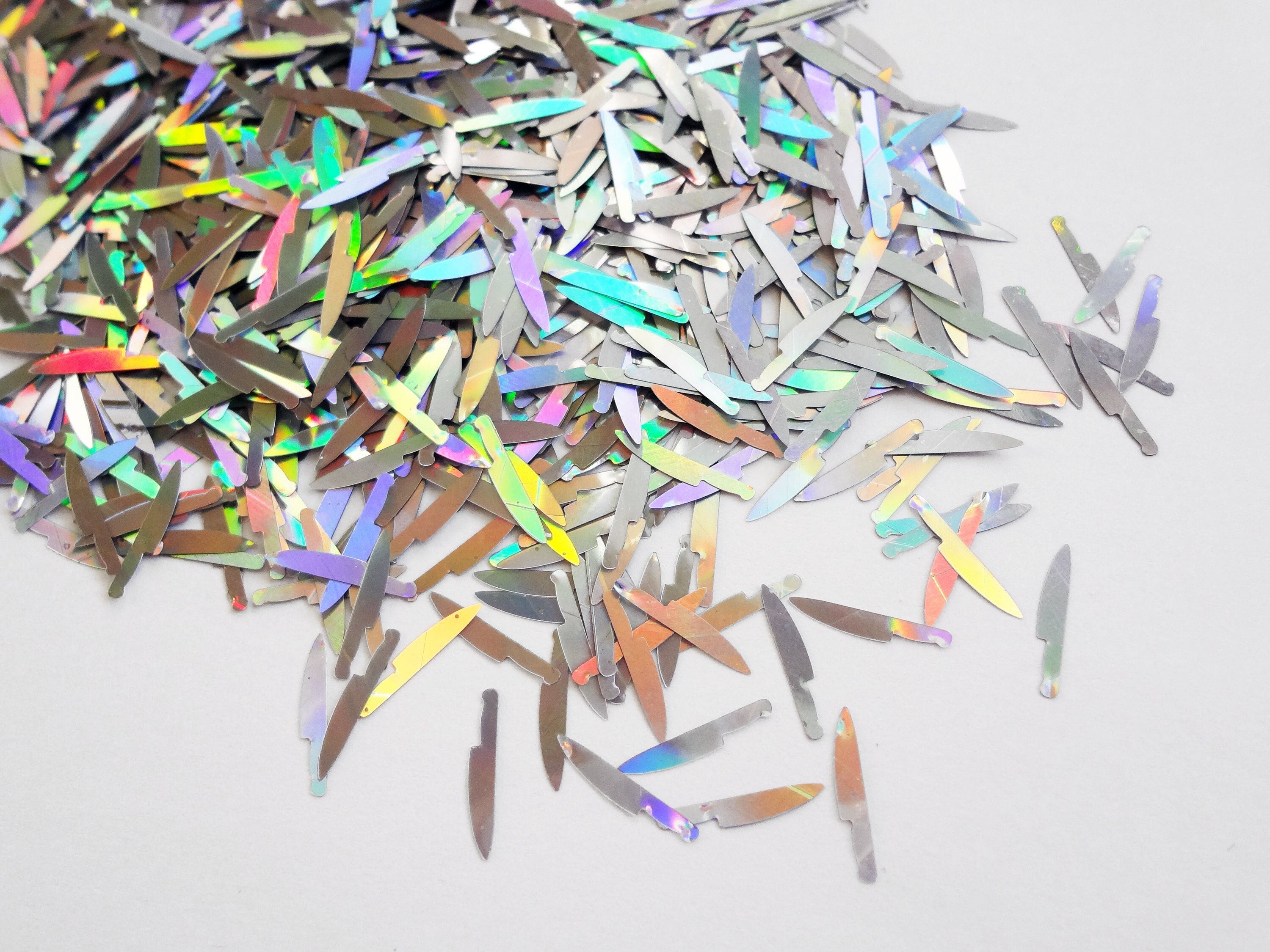 Holographic Silver Knife Glitter Shape 10mm Imperfect Batch - Etsy
