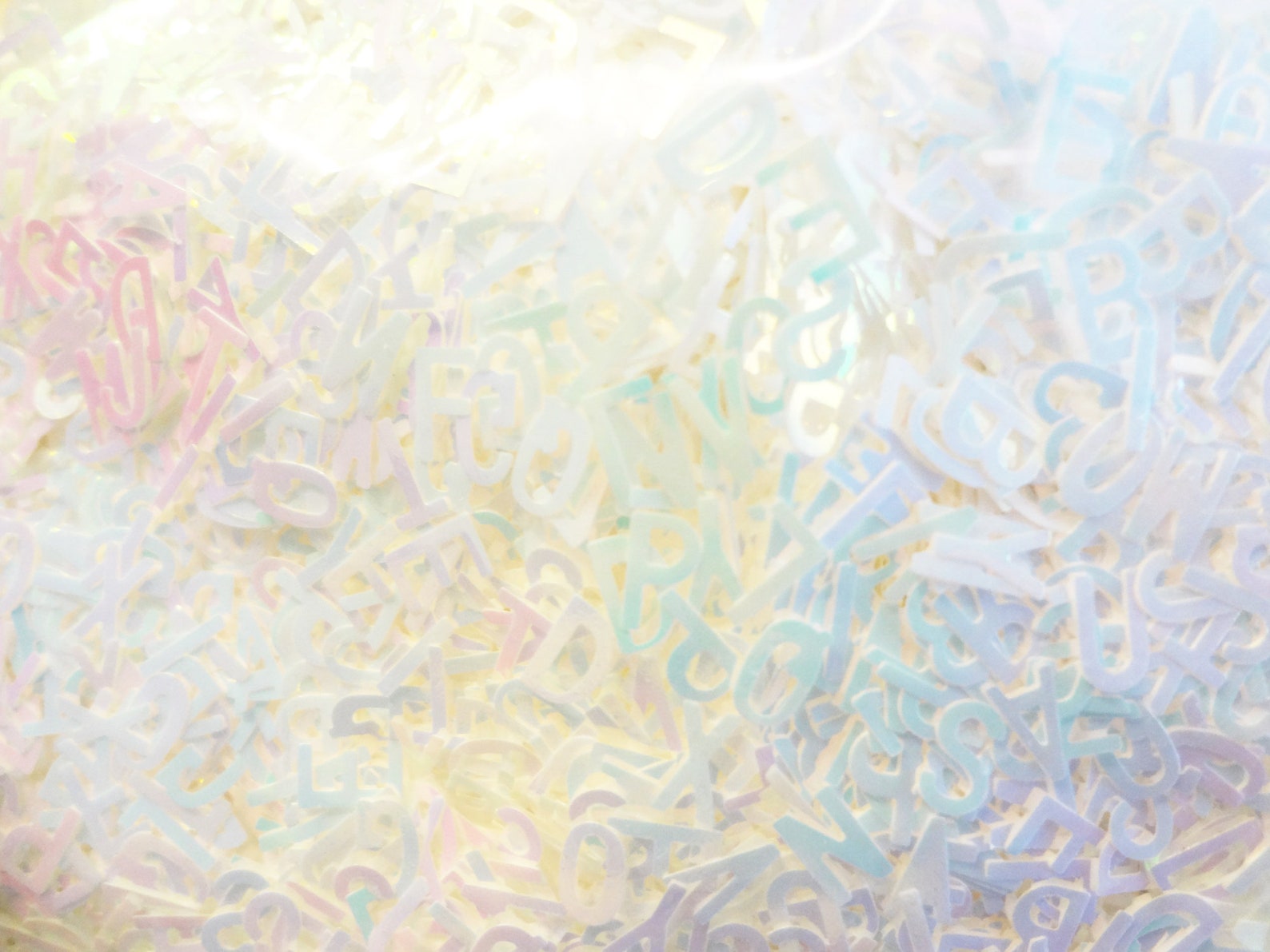 Iridescent White-blue Shimmer Alphabet Glitter 5mm Letters - Etsy