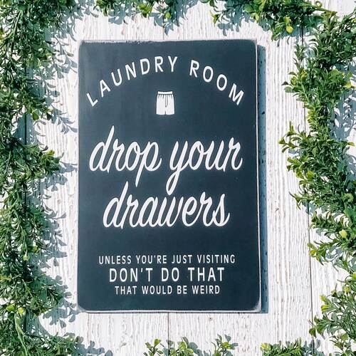 Laundry Room Drop Your Pants Primitive Sign - Etsy
