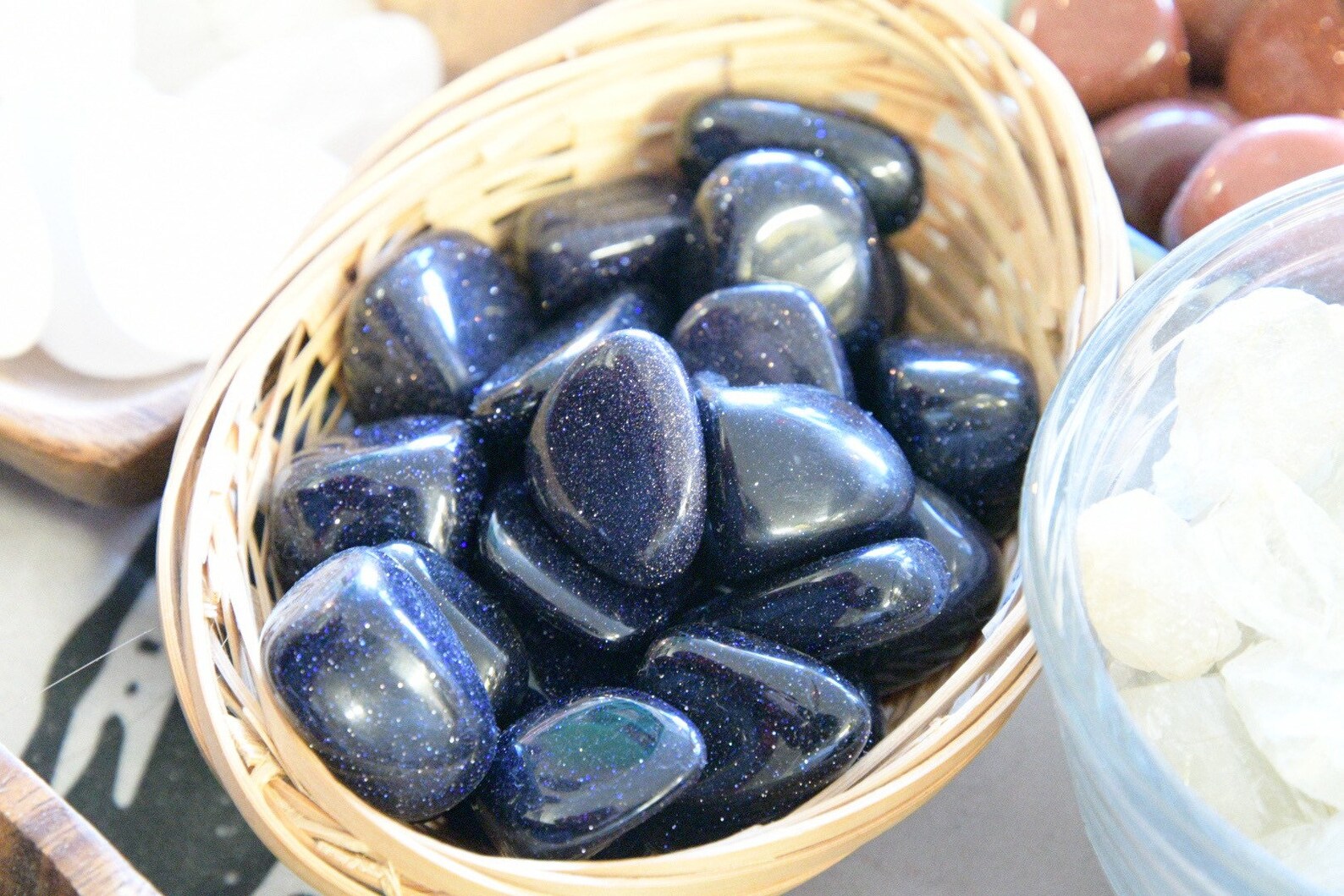 Piedra de oro azul Tumbled - Etsy España