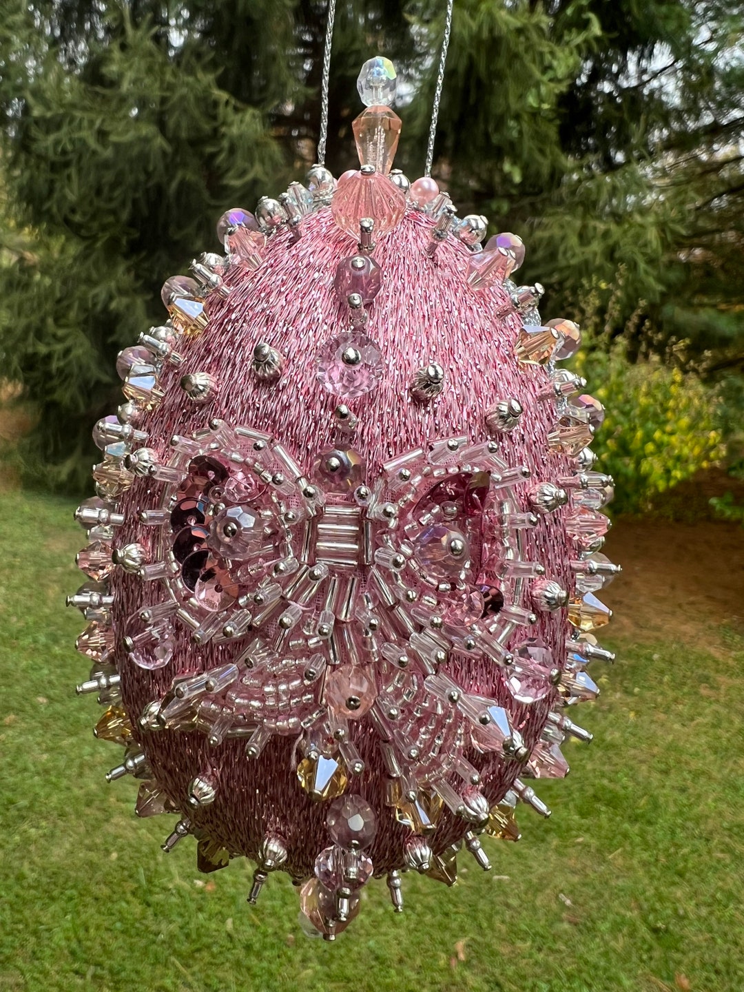 Extra Large Push Pin Christmas Handmade Vintage Ornament Rhinestone ...