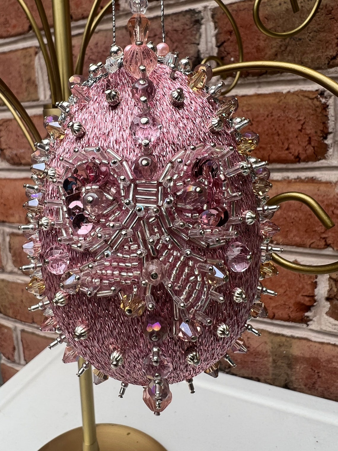 Extra Large Push Pin Christmas Handmade Vintage Ornament Rhinestone ...