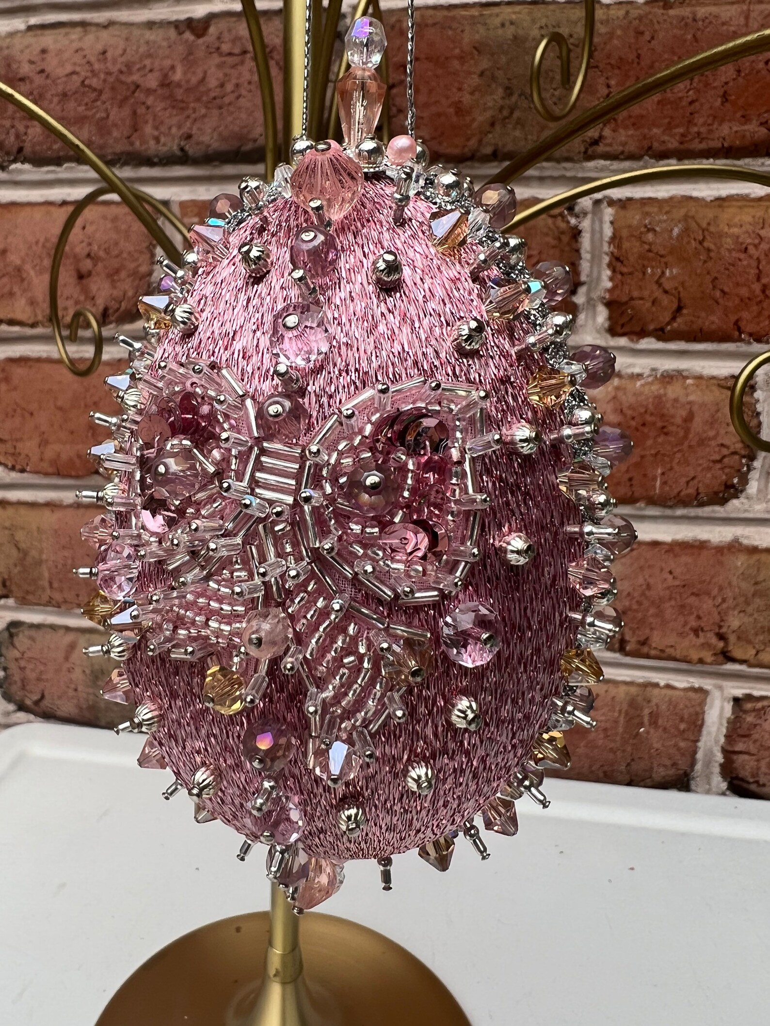 Extra Large Push Pin Christmas Handmade Vintage Ornament Rhinestone ...