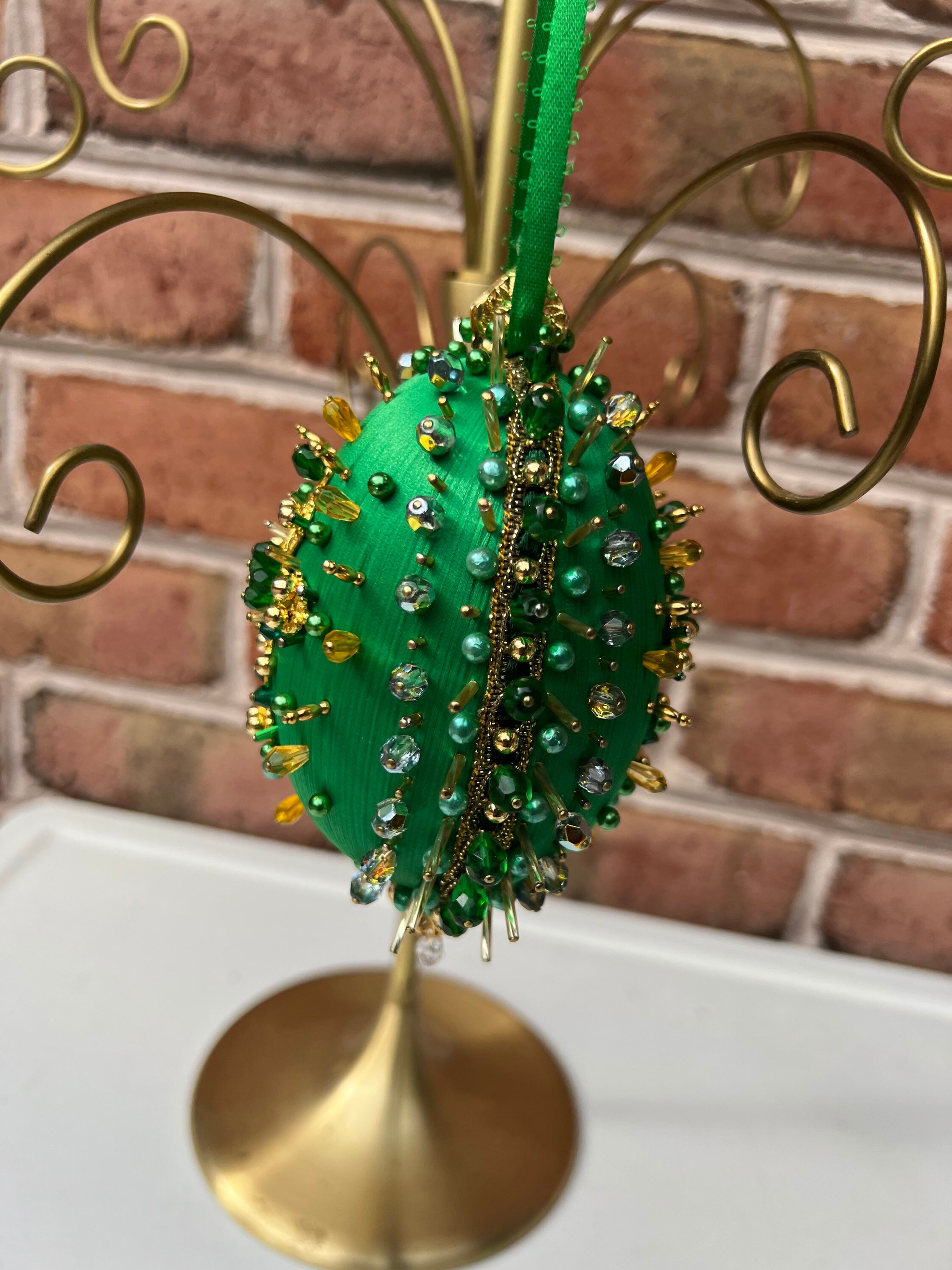 Extra Large Push Pin Christmas Handmade Vintage Ornament Religious Silk ...