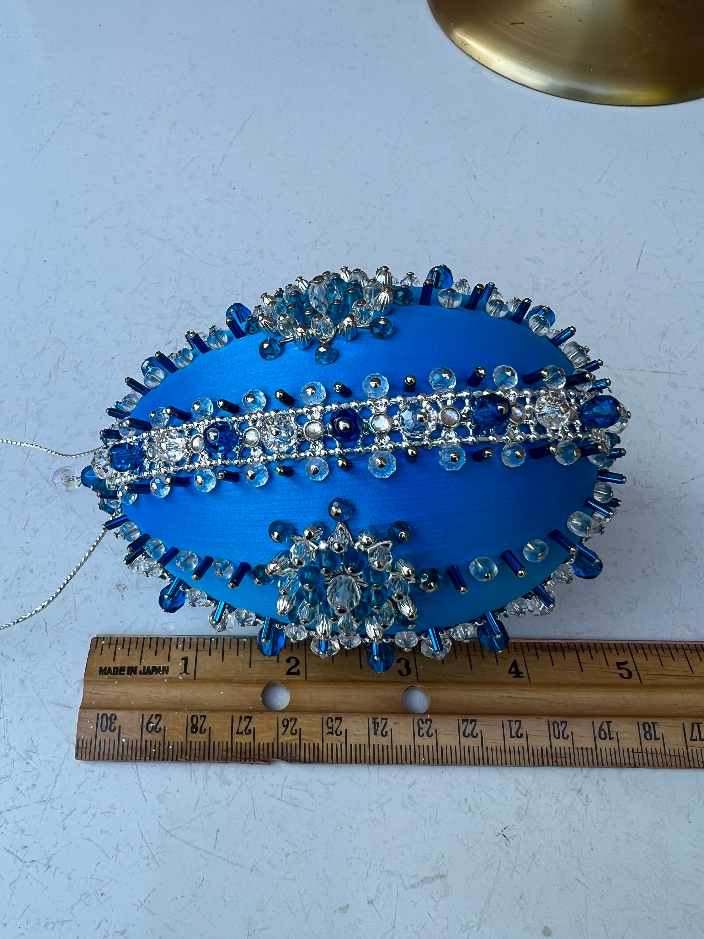 Extra Large Push Pin Christmas Handmade Vintage Ornament Beads Silk ...