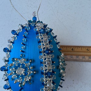 Extra Large Push Pin Christmas Handmade Vintage Ornament Beads Silk ...