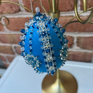 Extra Large Push Pin Christmas Handmade Vintage Ornament Beads Silk ...