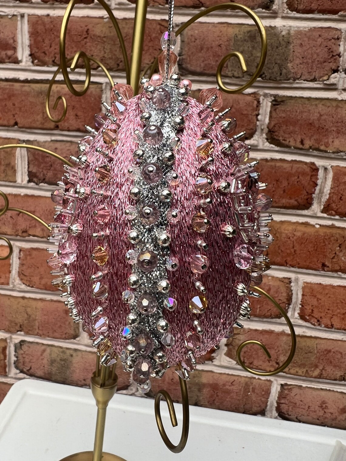 Extra Large Push Pin Christmas Handmade Vintage Ornament Rhinestone ...
