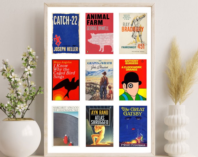 Vintage Book Cover Art Prints: Classic Literature Set (digital Download ...