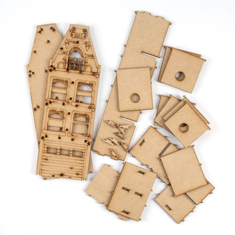 MDF Advent Houses - Model Houses - DIY - 25 Compartments - Set or ...