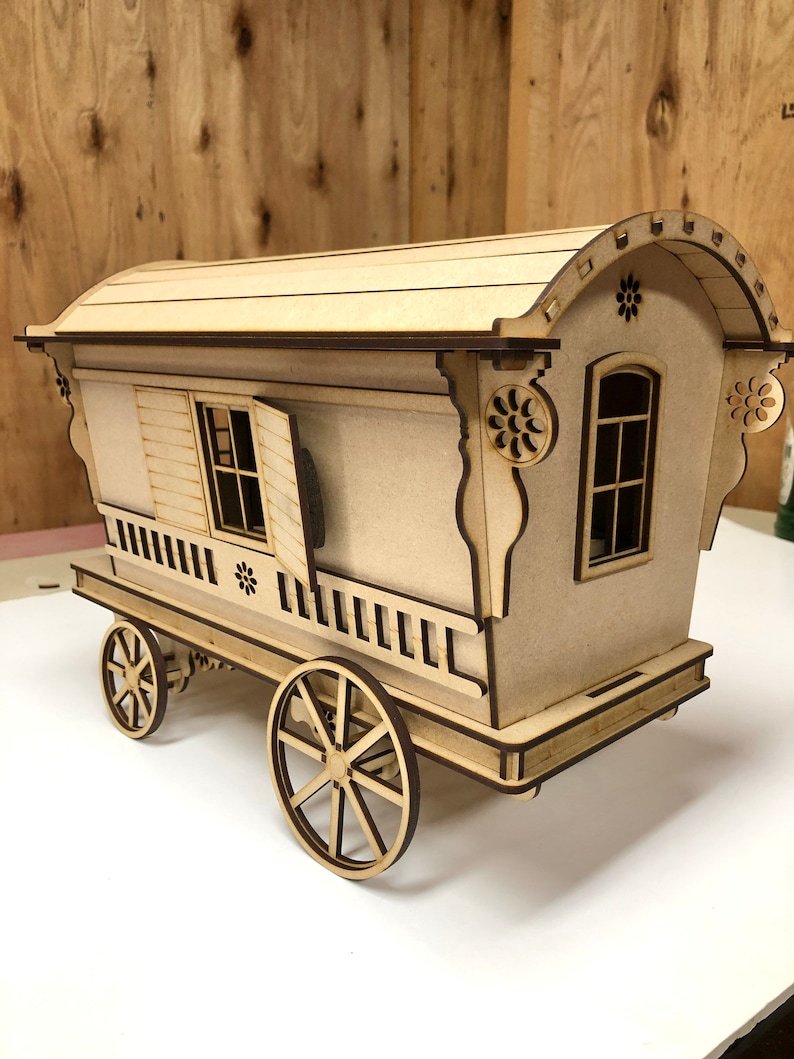 3D DIY MDF Model Kit Large Gypsy Caravan Scale Approx 1:12 - Etsy UK