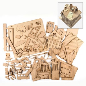 Large Cabin MDF Model Kit DIY - Etsy