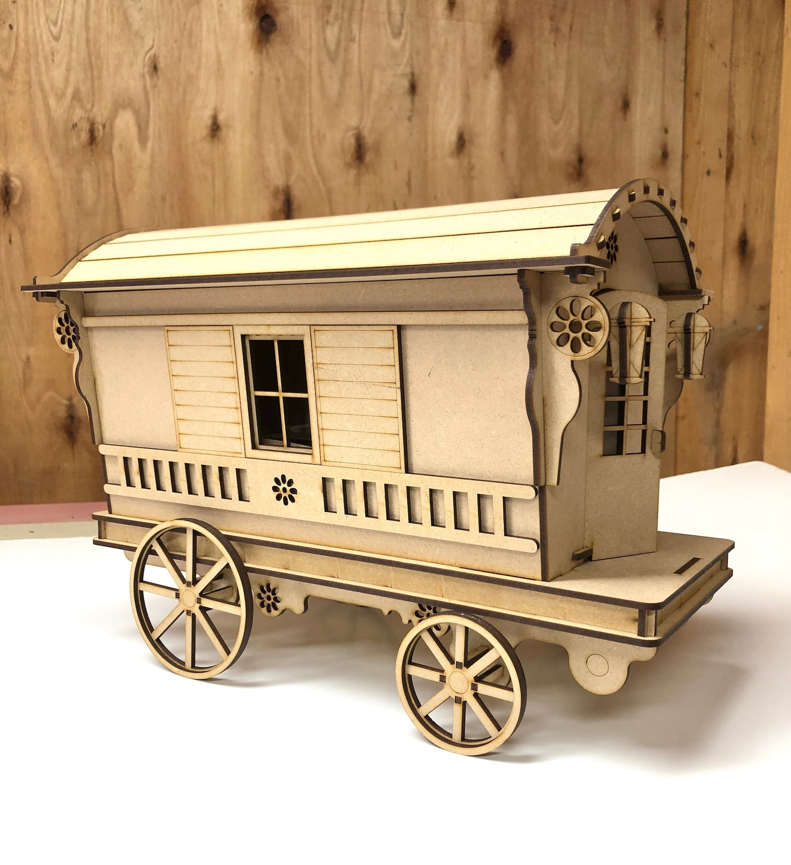 3D DIY MDF Model Kit Large Gypsy Caravan vardo Scale - Etsy UK