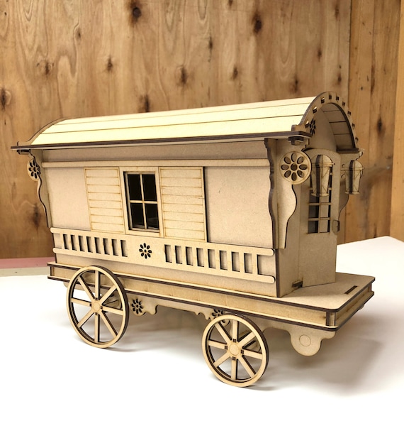 3D DIY MDF Model Kit Large Gypsy Caravan vardo Scale - Etsy