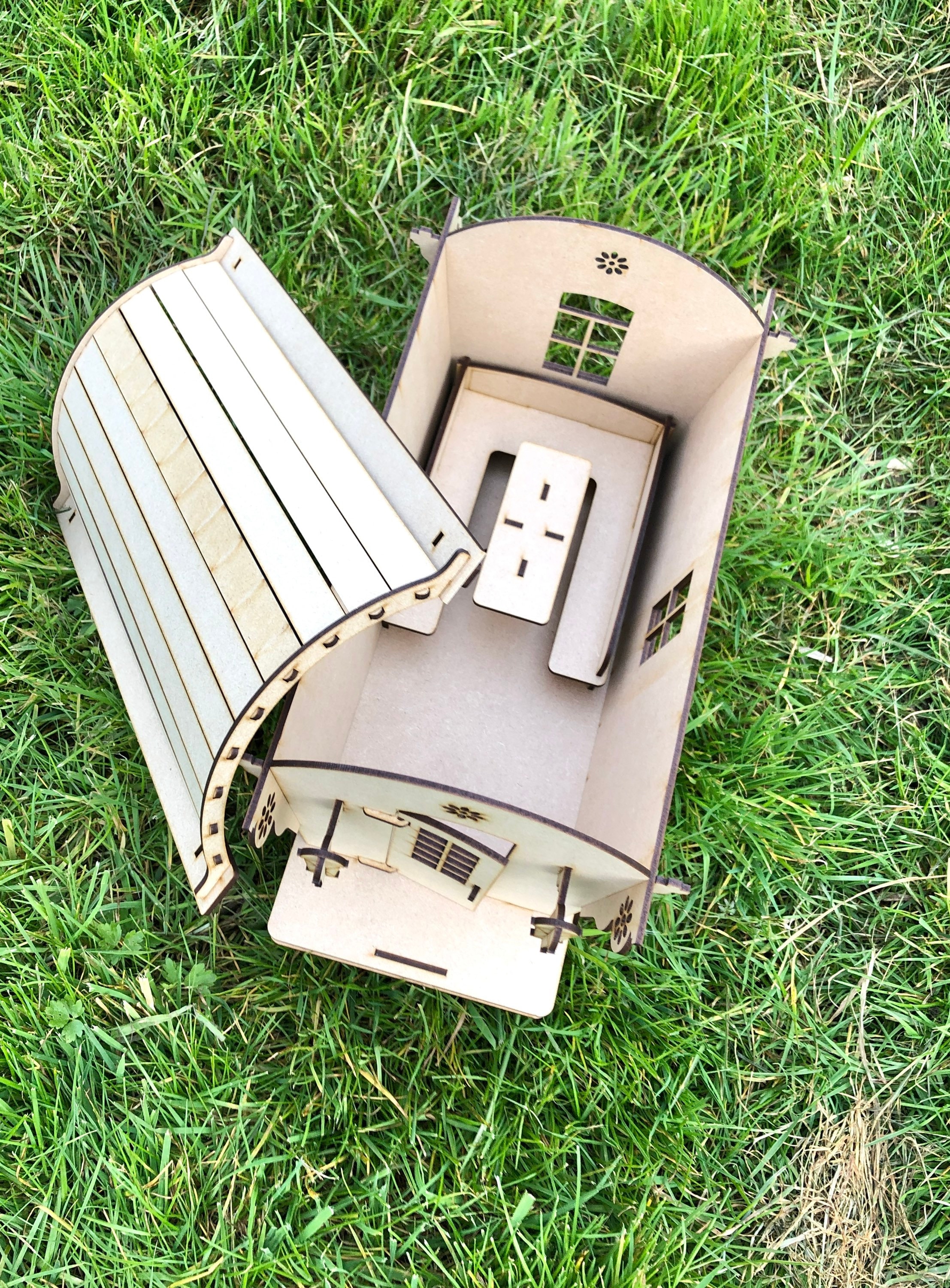 3D DIY MDF Model Kit Large Gypsy Caravan vardo Scale - Etsy UK