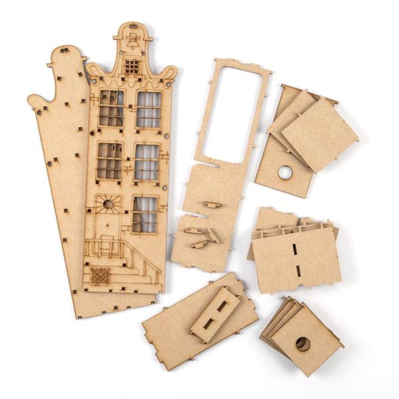 MDF Advent Houses - Model Houses - DIY - 25 Compartments - Set or ...