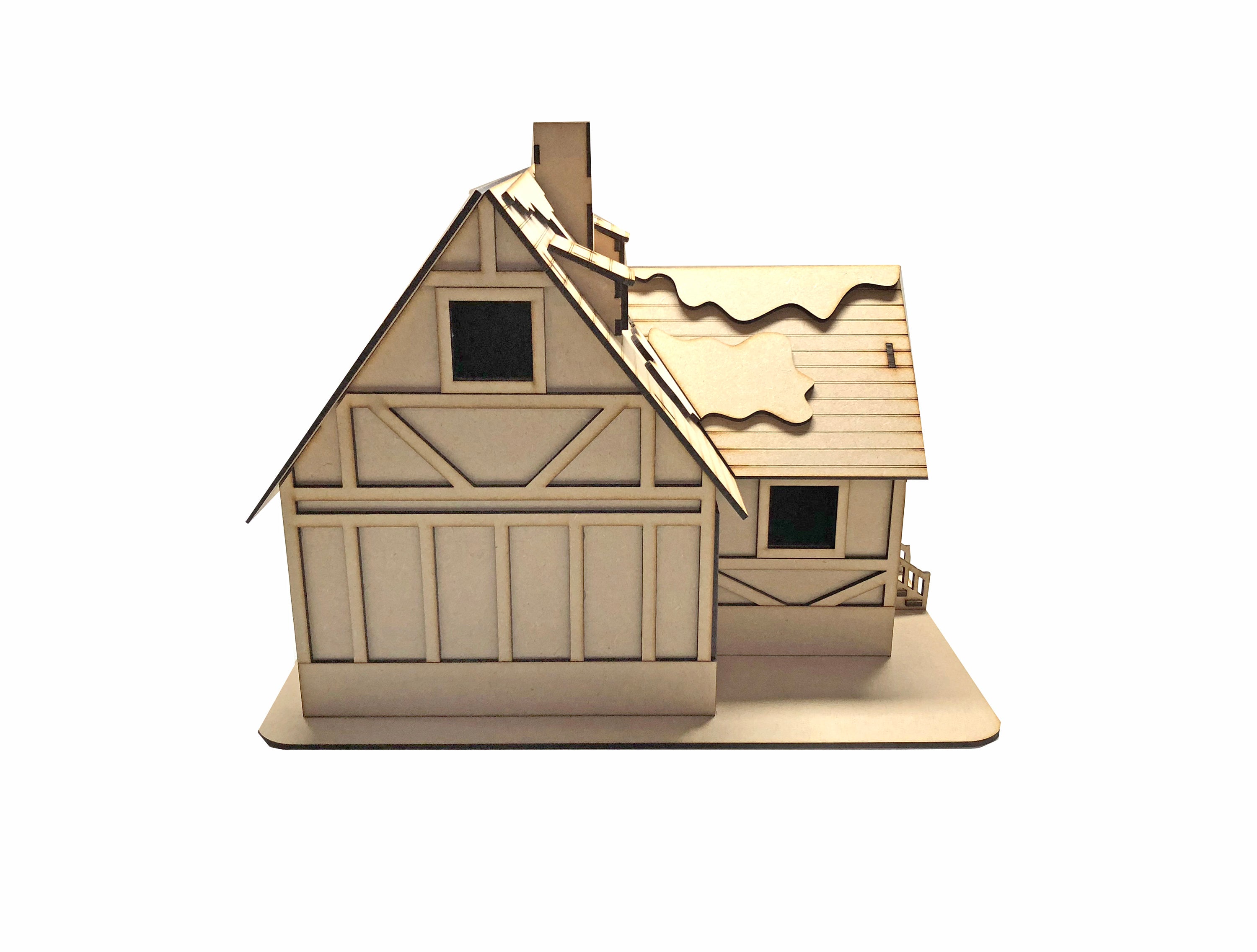 Large Cabin MDF model Kit DIY | Etsy