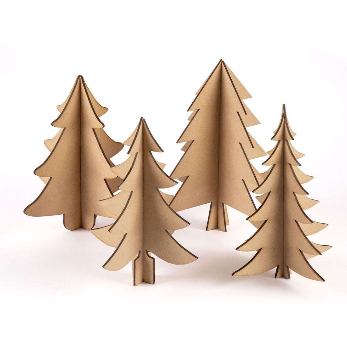 Large MDF 3D Slot Together Trees Pack of 4 4 Designs - Etsy