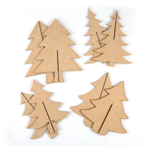 Large MDF 3D Slot Together Trees - Pack of 4 (4 Designs) - Etsy