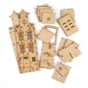 MDF Advent Houses - Model Houses - DIY - 25 Compartments - Set or ...