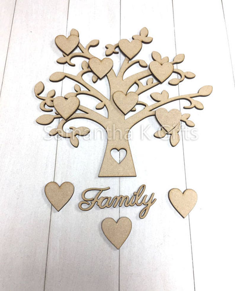 Family Tree - Create Your Own Frame - With Hearts & Family Word ...