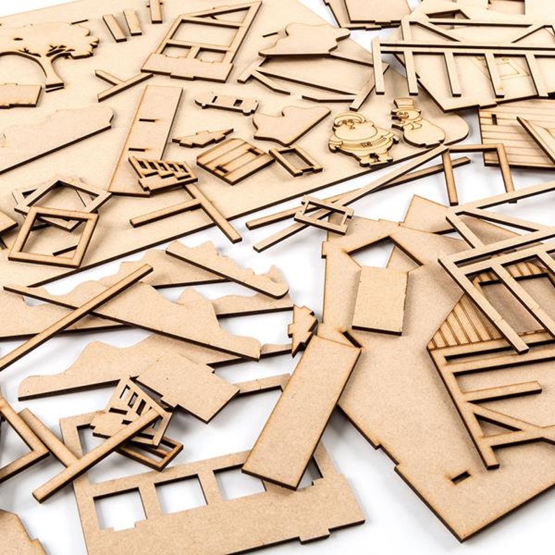 Large Cabin MDF model Kit DIY | Etsy