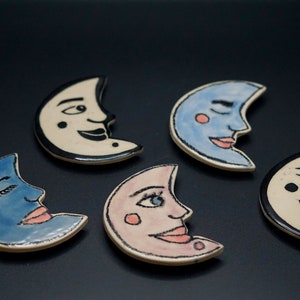 Handmade Moon Magnet Sgraffito Ceramic Witch Halloween Art - Etsy UK