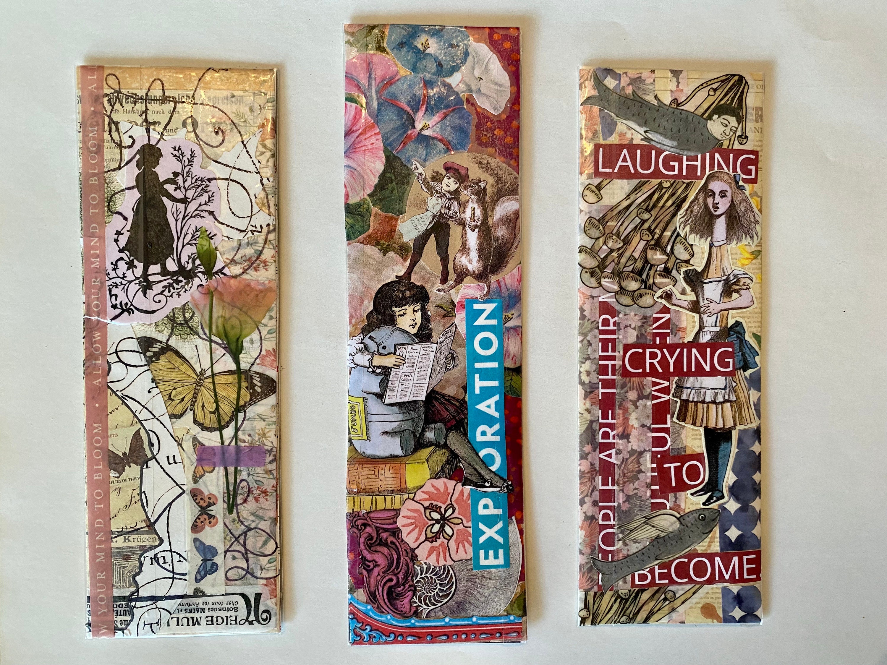 Handmade Bookmark Collage Reading Art Book Lover - Etsy