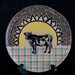 Cow Plate Ceramic Sgraffito Animal Plaid Wilderness Serving - Etsy