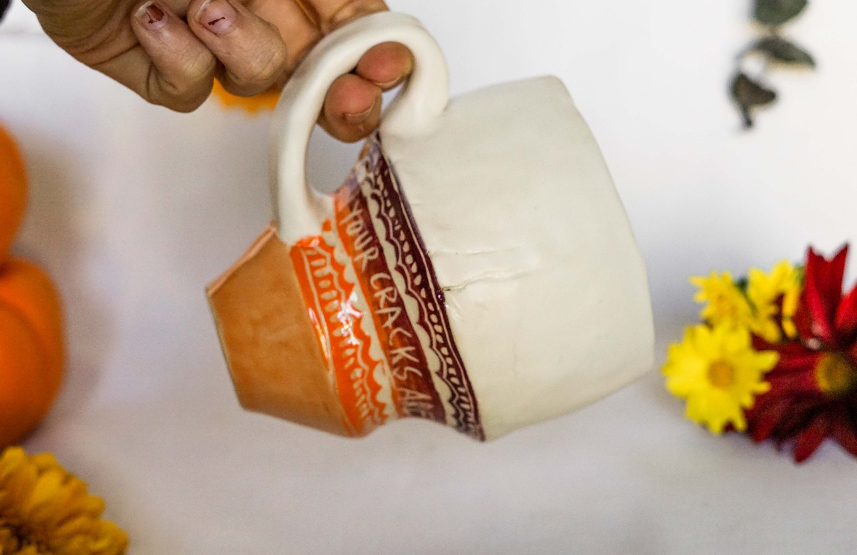 Ceramic Hand Pinched and Carved Fall Quote Mug - Etsy