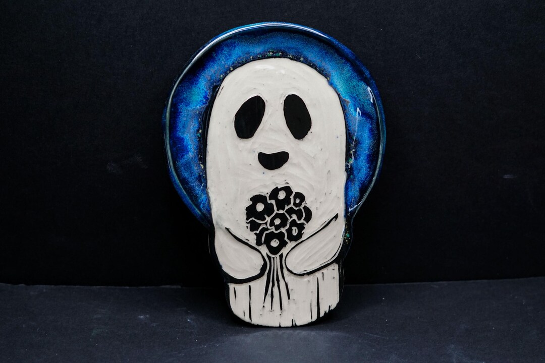 Ceramic Ghost Ghoul Dish Witch Autumn Halloween Decor Spoon Rest ...