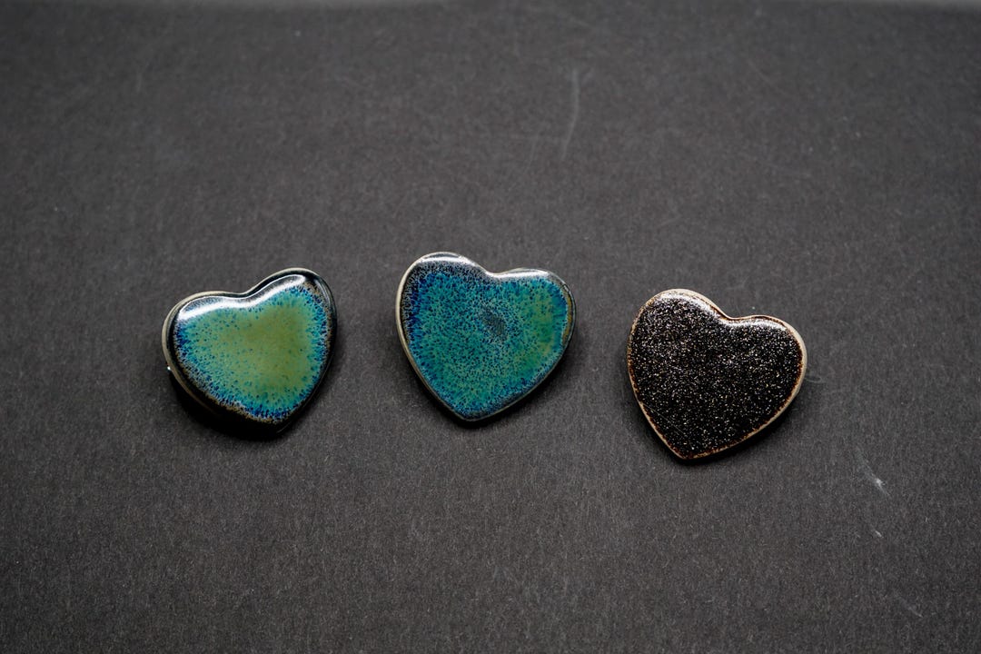 Handmade Ceramic Pin: Heart Glaze Pottery Pottery - Etsy
