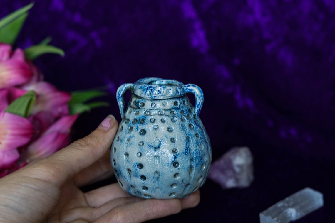 Ceramic Blue Mini Pot Soda Fired Tiny Pot | Etsy