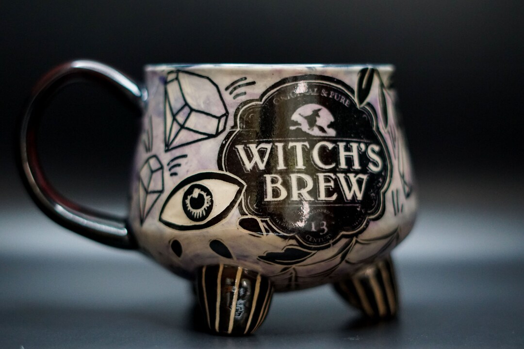 Ceramic Cauldron Mug Handmade Halloween Witch's Brew Apothecary ...