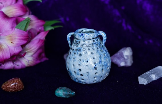 Ceramic Blue Mini Pot Soda Fired Tiny Pot | Etsy
