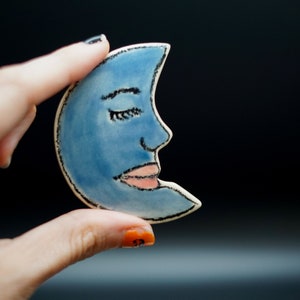 Handmade Moon Magnet Sgraffito Ceramic Witch Halloween Art - Etsy UK