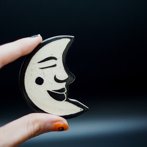 Handmade Moon Magnet Sgraffito Ceramic Witch Halloween Art - Etsy UK