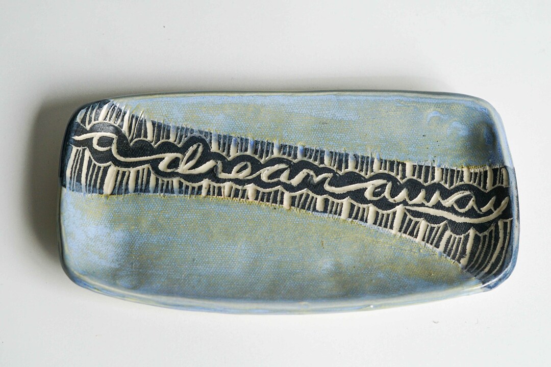 Hand Carved Sgraffito Ceramic Plate: Inspirational Dream Pottery ...