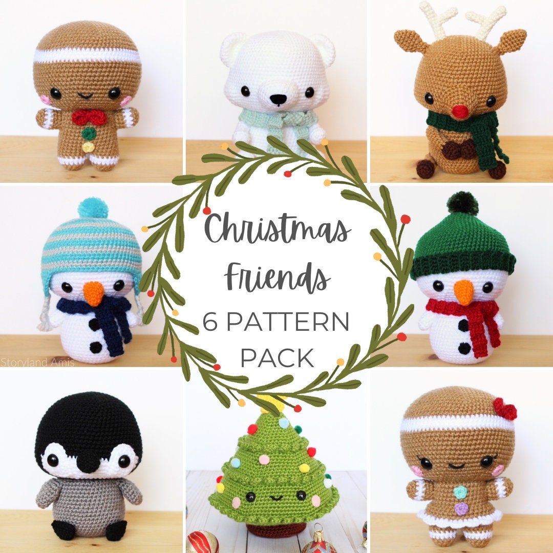 6 PATTERNS Bundle Pack: Cuddle-sized Christmas Amigurumi Pattern Pack ...