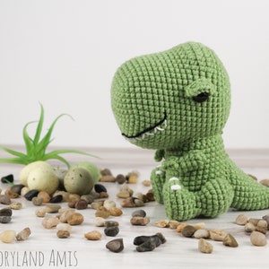 PATTERN: Troy the T-rex Amigurumi, Crocheted Dinosaur Pattern ...