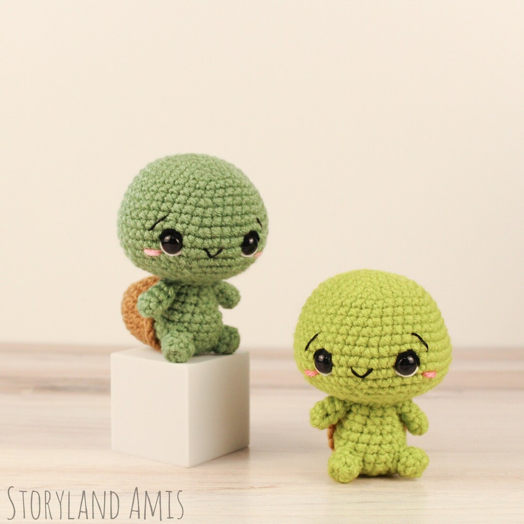 PATTERN: Tuck the Baby Tortoise Amigurumi, Crocheted Turtle Pattern ...
