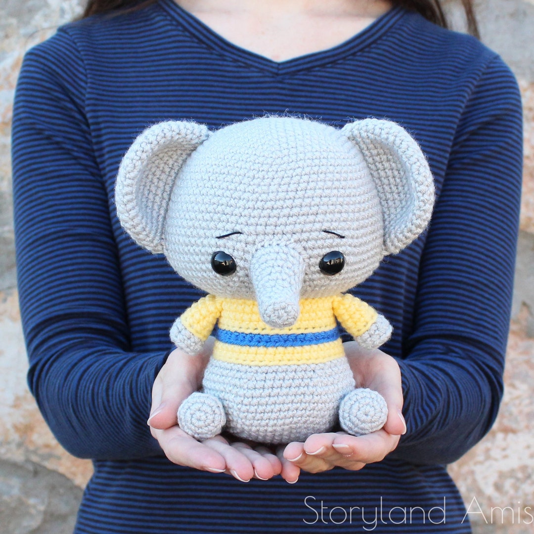 PATTERN: Cuddle-sized Elephant Amigurumi, Crocheted Elephant Pattern ...