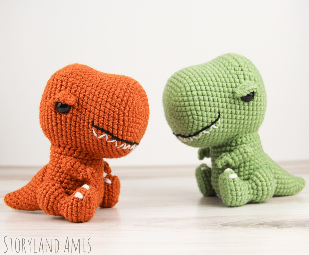 PATTERN: Troy the T-rex Amigurumi, Crocheted Dinosaur Pattern ...