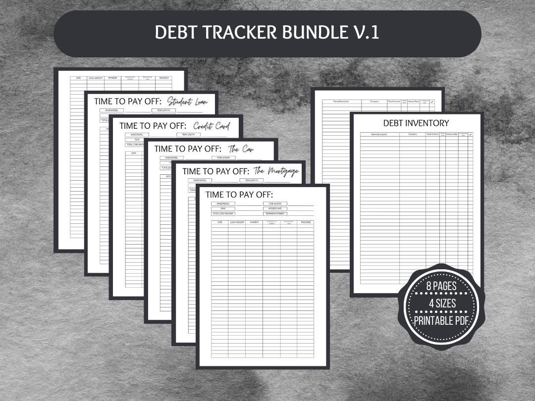 Debt Tracker Printable, Student Loan Planner, Mortgage Payment Tracker ...